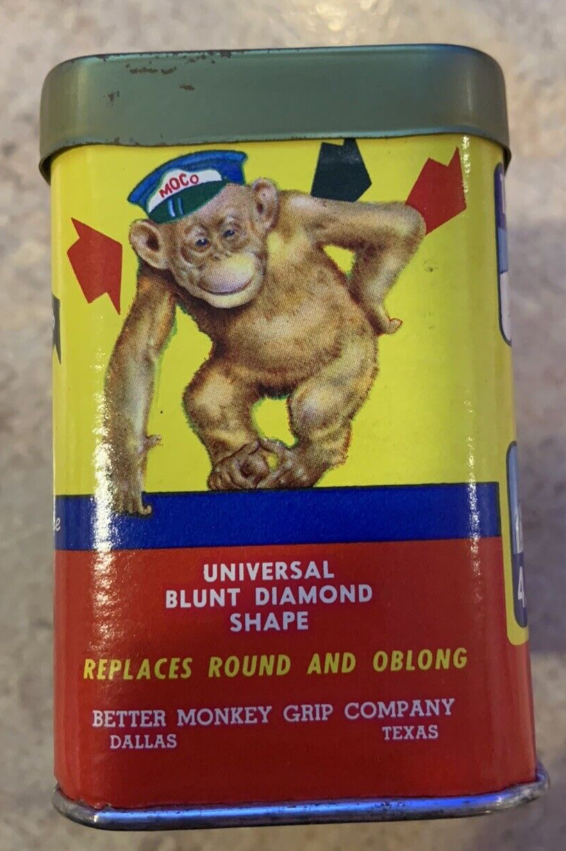 Vintage Monkey Grip Can & Contents Sizzle Vulcanizing Patches - Diamond ...