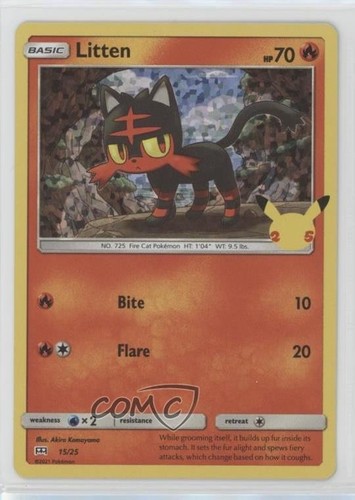 Litten Confetti Holo Pokémon Sword & Shield McDonald's Collection #15 ...