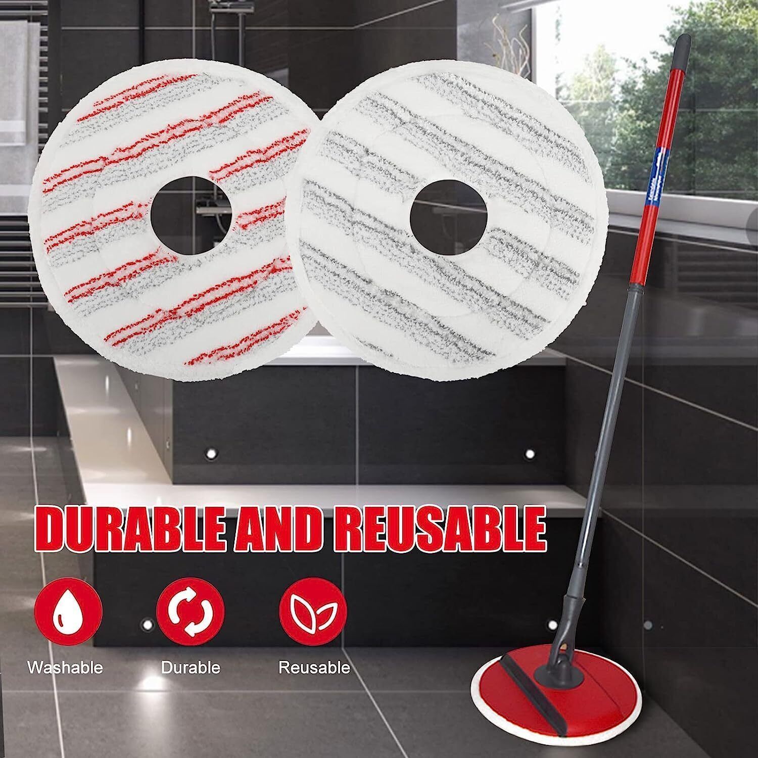 5 Packs Microfiber Mop Head Replacement for Vileda Spin & Clean Mop ...