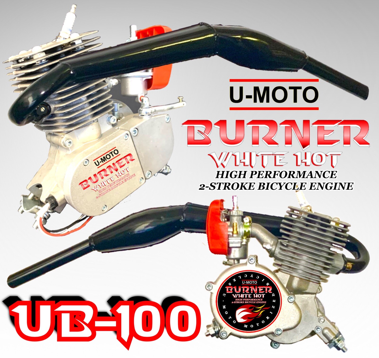 UPGRADE 80cc/100 Bike Bicycle Motorized 2 Stroke Petrol Gas Motor ...