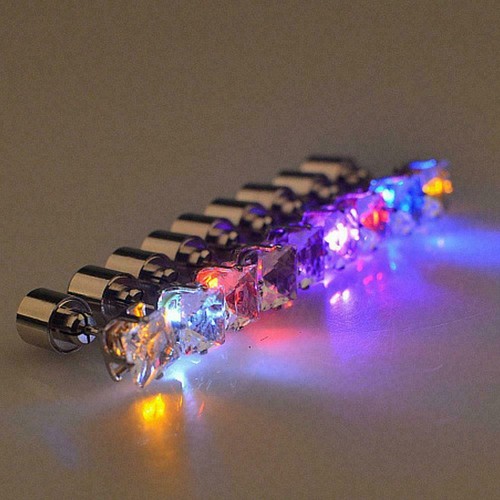 1PC Light Up LED Flashing Blinking Magnetic Earrings Gift Unisex Studs ...