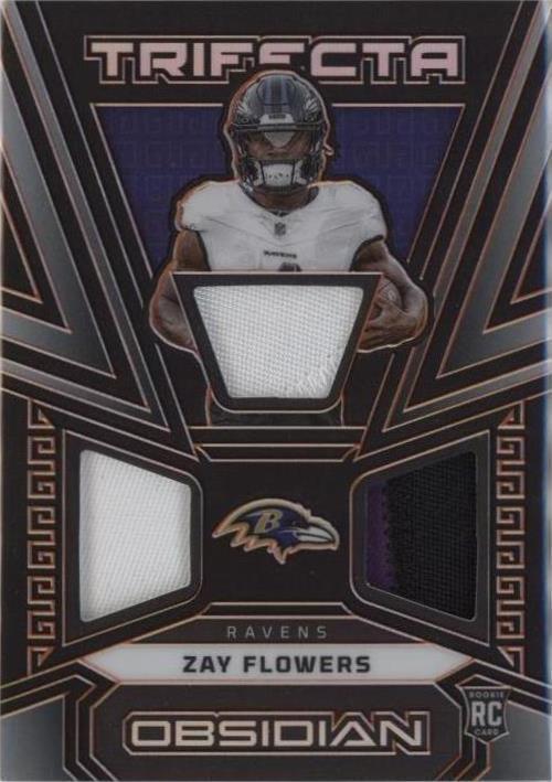 2023 Panini Obsidian - Trifecta Swatches Zay Flowers #TRI-ZFL Electric ...