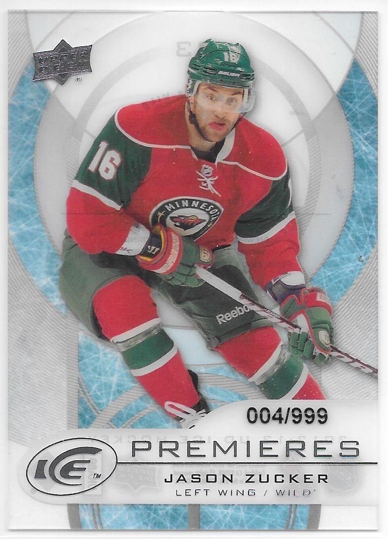 12/13 Upper Deck Ice: Jason Zucker Ice Premieres Rookie Card #'d 4/999 ...