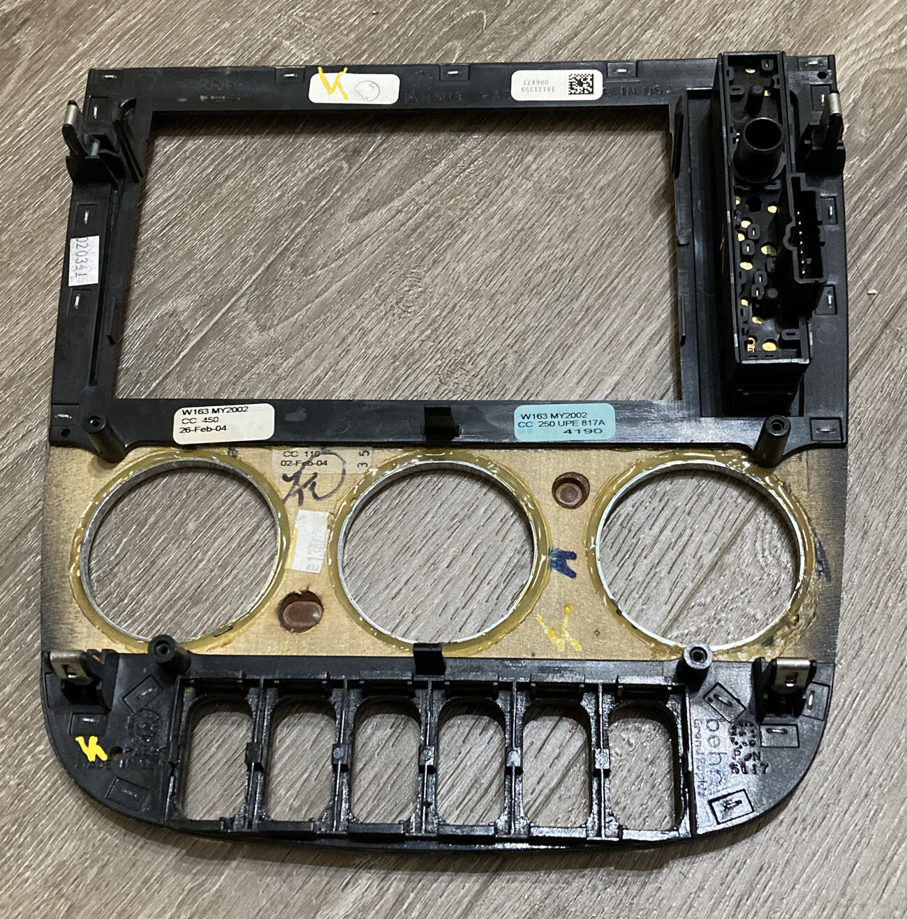 GENUINE OEM MERCEDES-BENZ W163 1998-03 RADIO AC CONTROL WOOD TRIM BEZEL ...