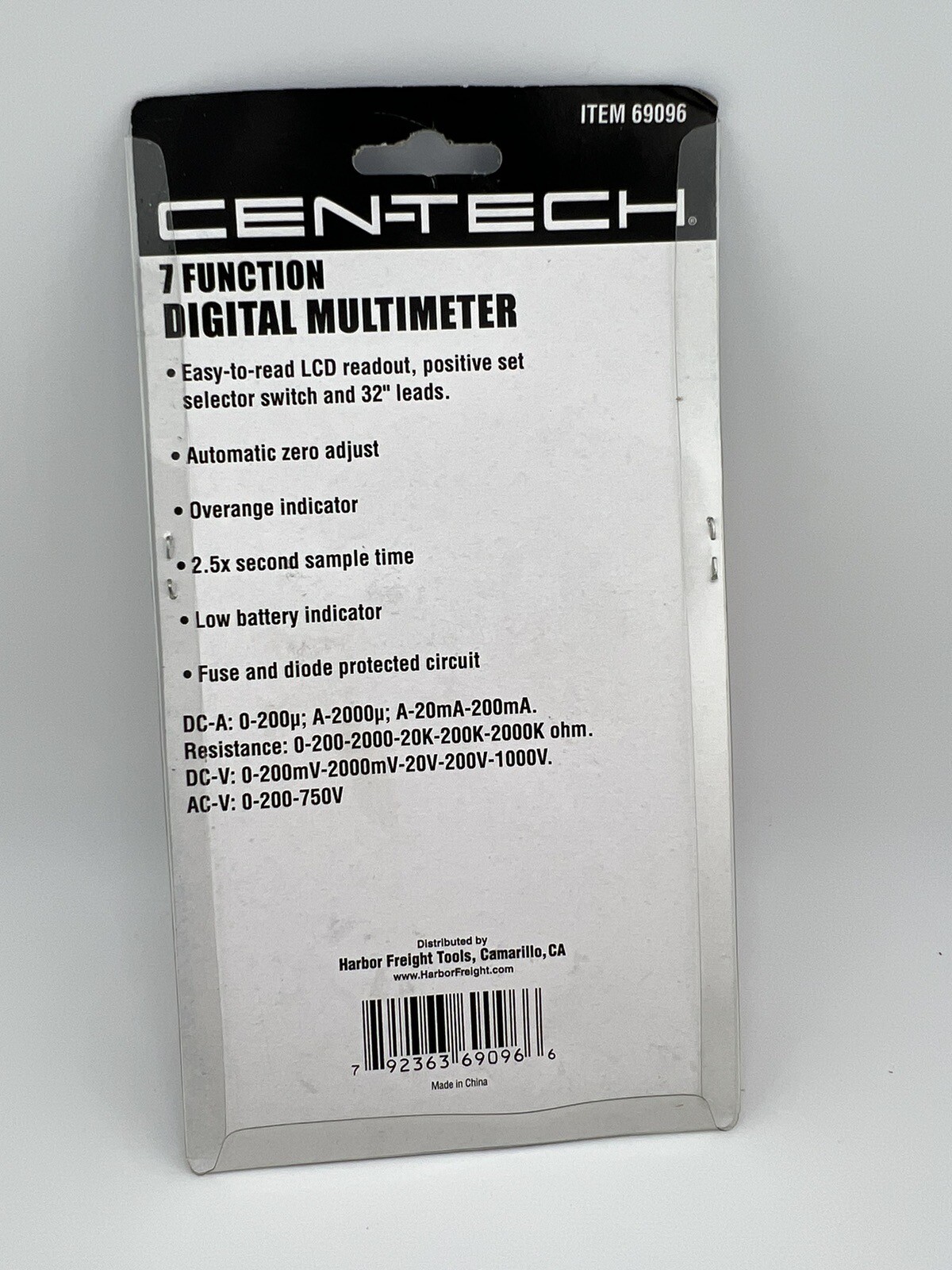 Multi-meter CEN-TECH Digital Volt Ohm Amp Meter 7-Function Volt Amp ...