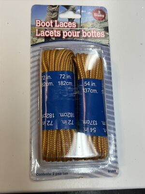 Boot Laces Round Tan Set Of 2 Sizes 72" & 54" 2 Sizes | eBay