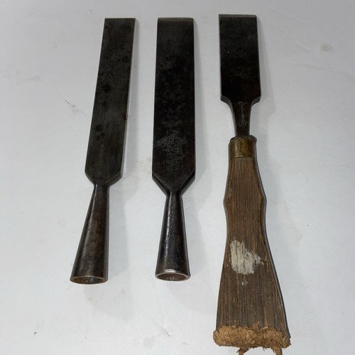 Three Slick Chisels 1 Inch 1 1/4 Inch 1 1/2 Inch W Butcher Union Made ...