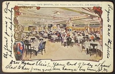 Cafe Bristol Los Angeles California Vintage UDB Postcard Posted 1907 | eBay