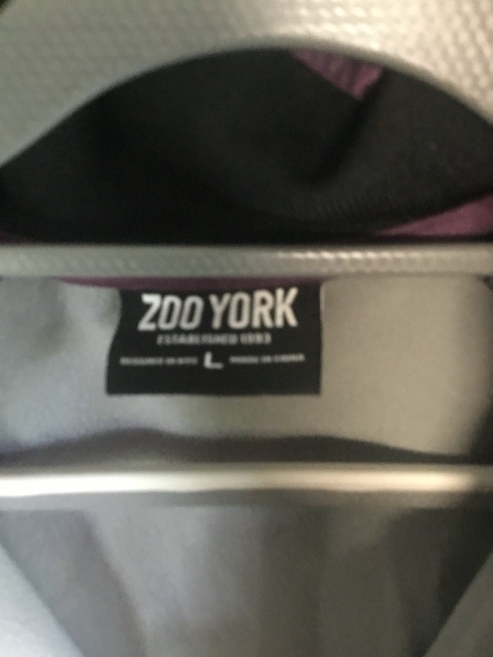 Zoo York Jacket Men Large Gray Black Sweatshirt Track Suit Skater Warm ...