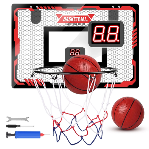 Basketball Hoop Indoor, LED Light Mini Basketball Hoops with 2 Balls ...