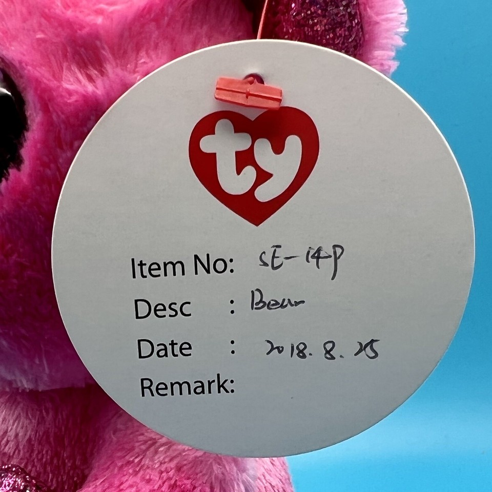 PROTOTYPE Ty Beanie Boo - PINK BEAR w/ Heart | eBay