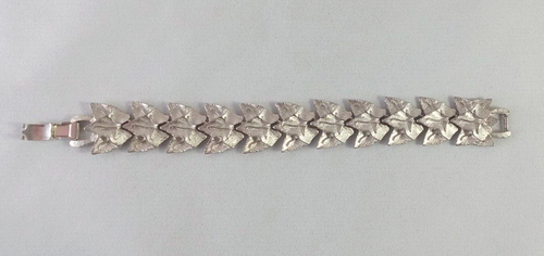Vintage BSK Silver Tone Leaf Bracelet | eBay