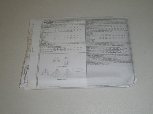 McCalls Sewing Pattern M6097 Sizes 14-20 Misses Victorian Costume Uncut ...