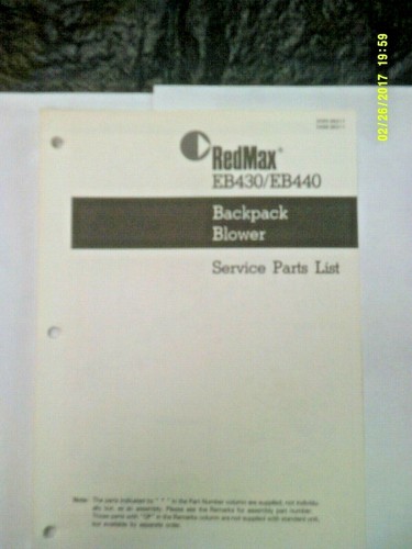Red Max EB430 / EB440 Back Pack Blower Service Parts List | eBay