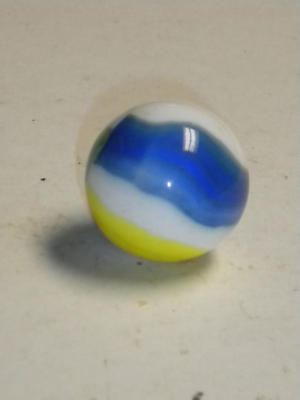 VINTAGE 1" MARBLE SHOOTER? YELLOW, BLUE, GREEN AND WHITE | eBay