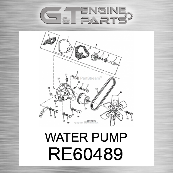 RE60489 John Deere 2755 2355 2555 2155 Water Pump for sale online | eBay