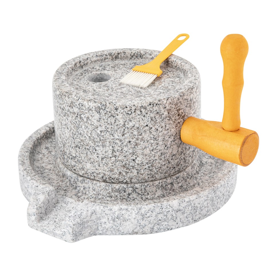 Manual Grain Mill Natural Granite Handmade Stone Mill Grinder Millstone ...