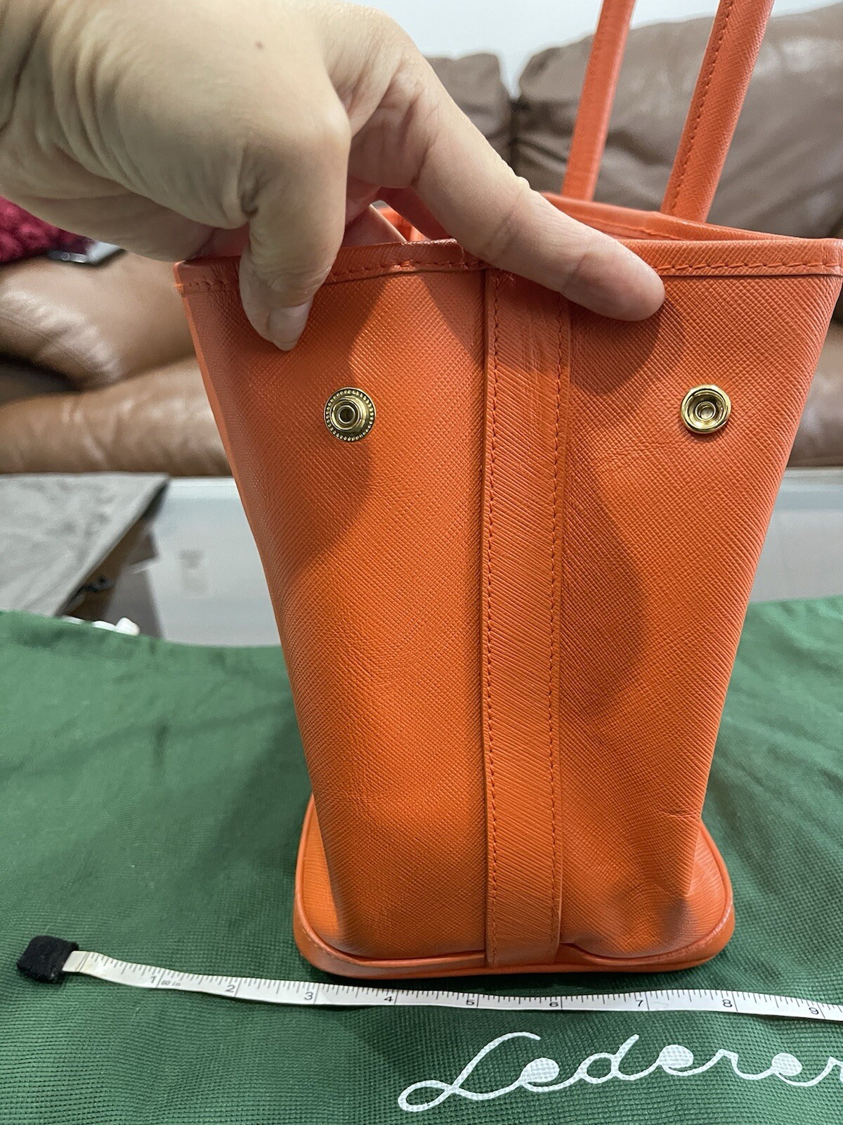 Lederer Authentic Orange Saffino Leather Tote Bag Made In Italy | eBay
