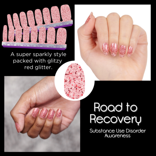 Color Street ~ ROAD TO RECOVERY ~ Red Pink Sparkle Glitter Overlay | eBay