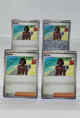 Pokemon TCG Surfer 187/191 Surging Sparks Uncommon 4 Cards Set | eBay
