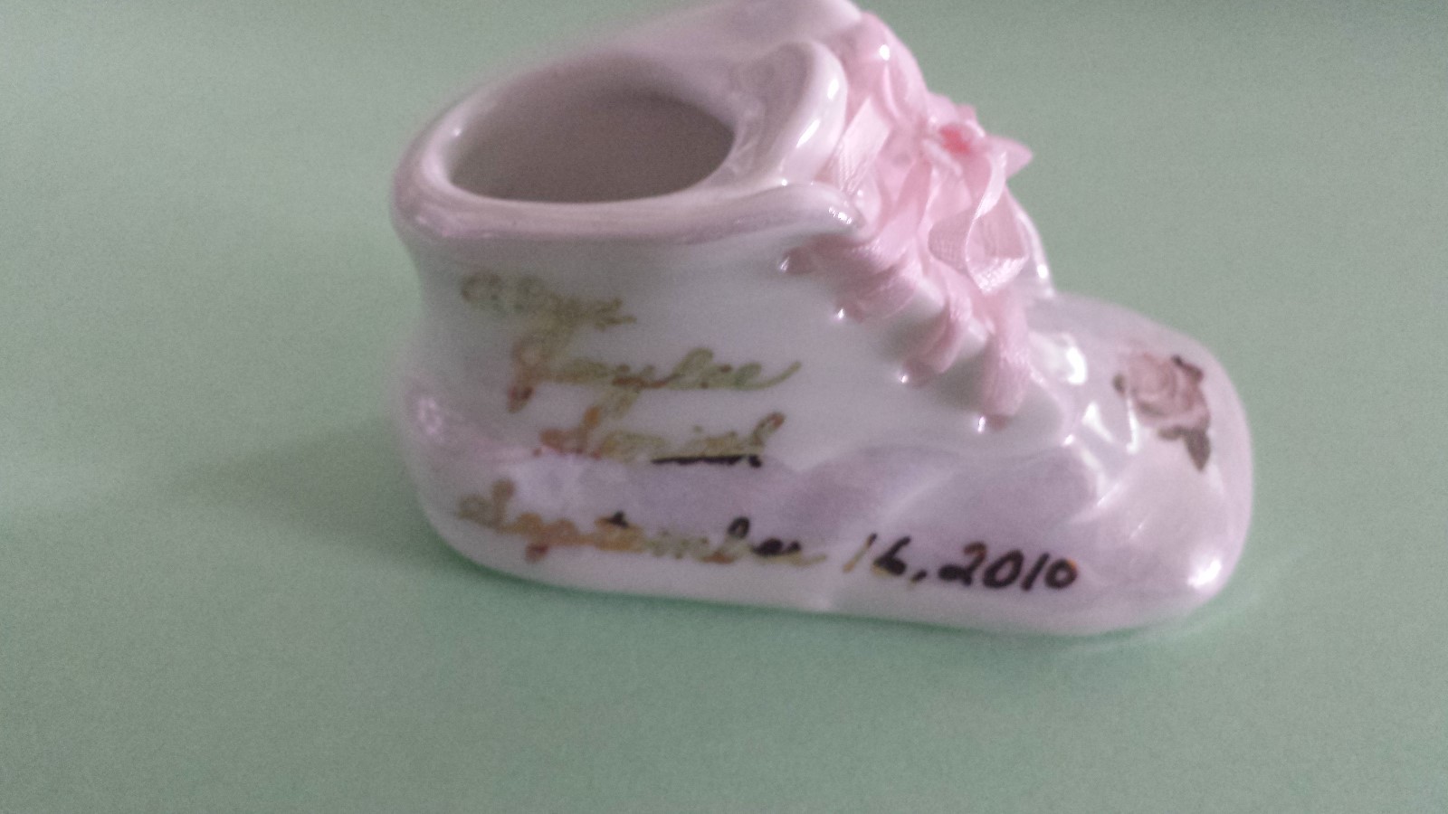 Personalized 3 in White Personalized Ceramic Baby Shoe Keepsake Gift | eBay
