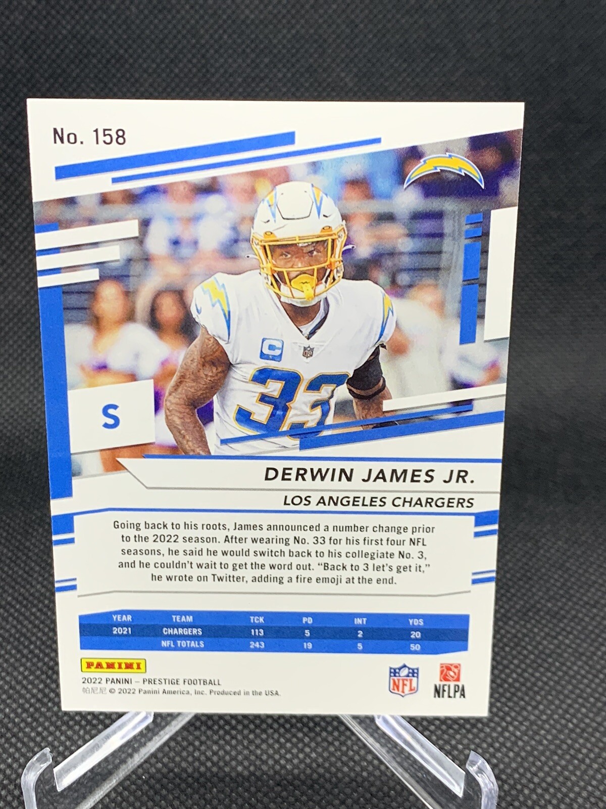 2022 Panini Prestige PINK Xtra Points Derwin James Jr. SP /50 #158 LA ...