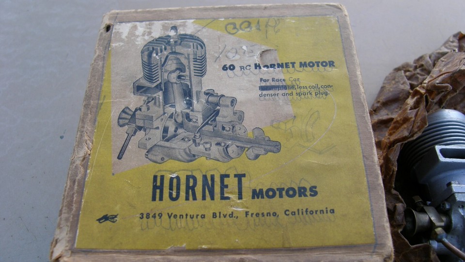 EARLY HORNET 60 GAS/NITRO TETHER CAR MARINE BOAT MODEL ENGINE w ...