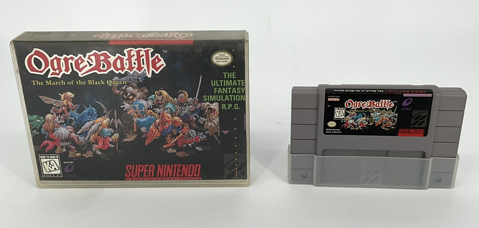 Ogre Battle The March of The Black Queen (SNES, 1993) Clamshell Case | eBay