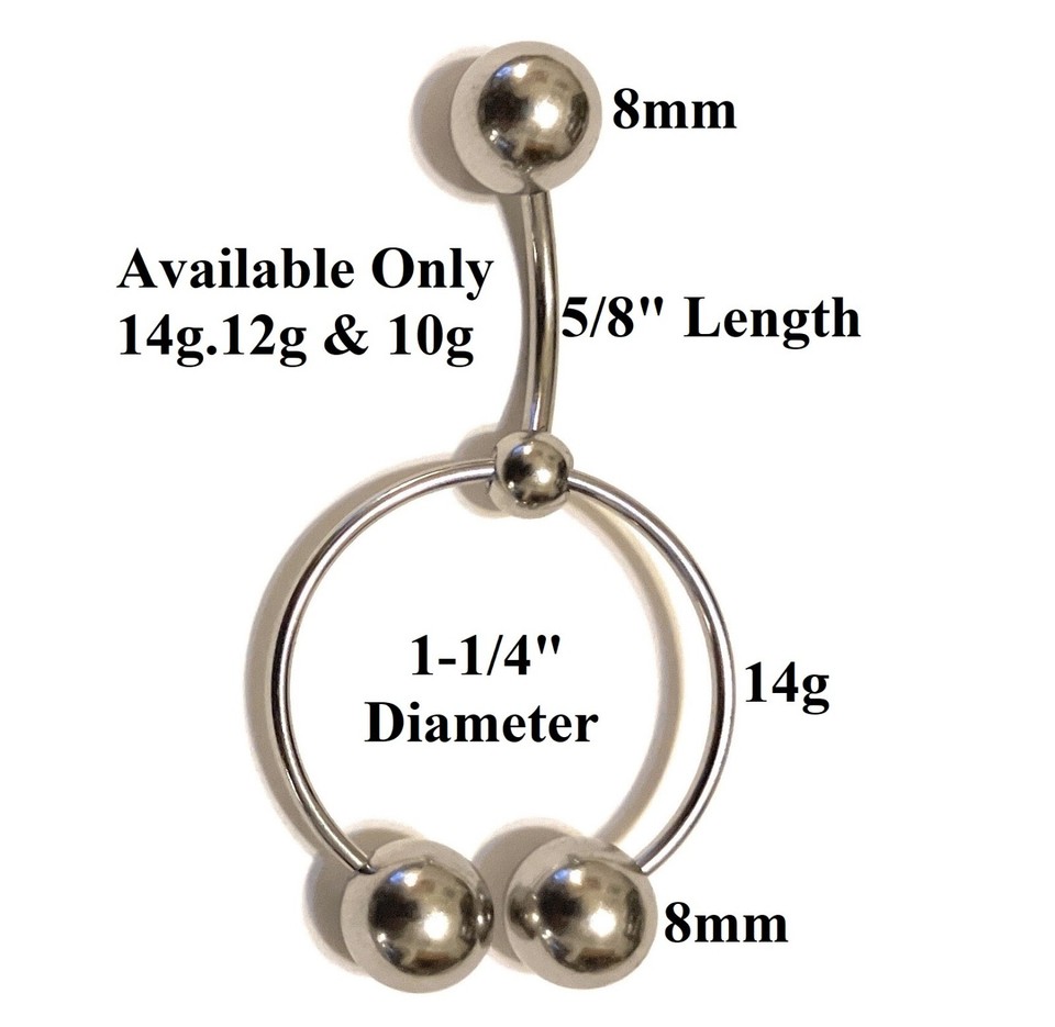 NO FRENUM NEEDED SSS 14g 12g 10g PA Barbell & 14g Horseshoe Combo w ...