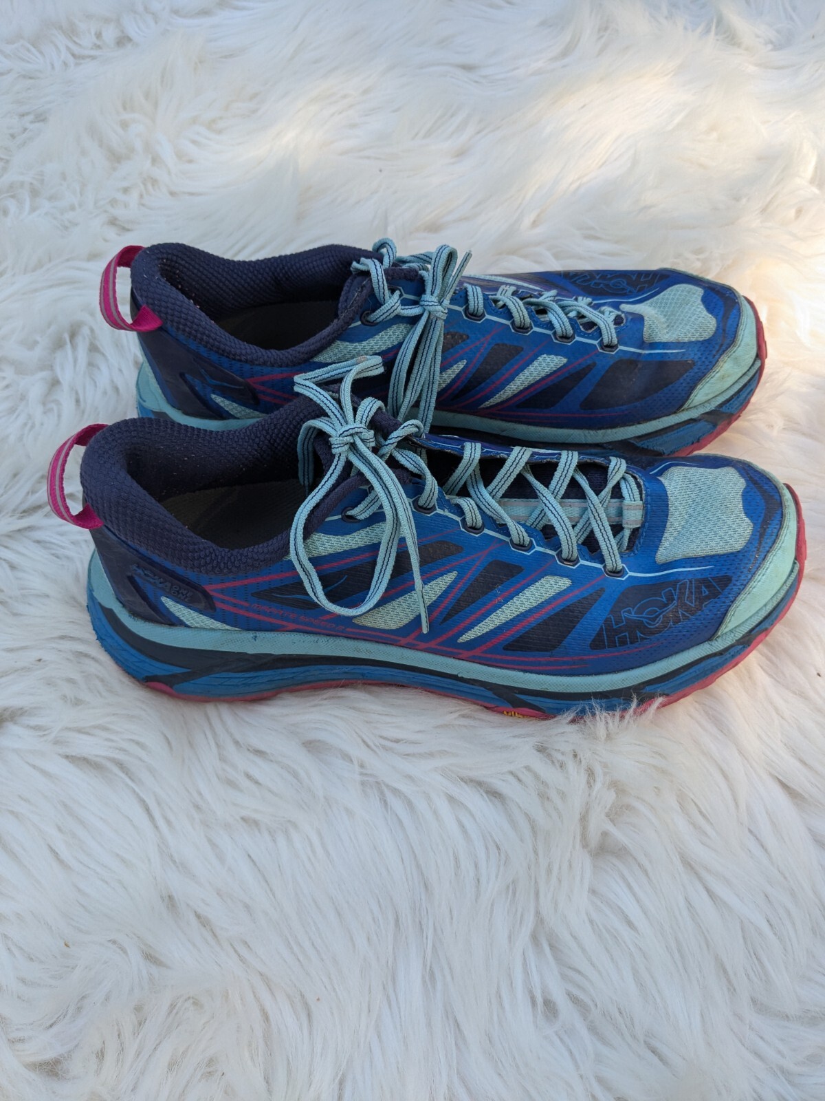 Hoka One One Mafate Speed 2 Sz 10 Womens Blue Pink Teal shoes 1012345 ...
