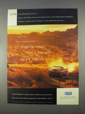 1996 GTE Mobilnet Ad - Calling From a Car with Horns | eBay