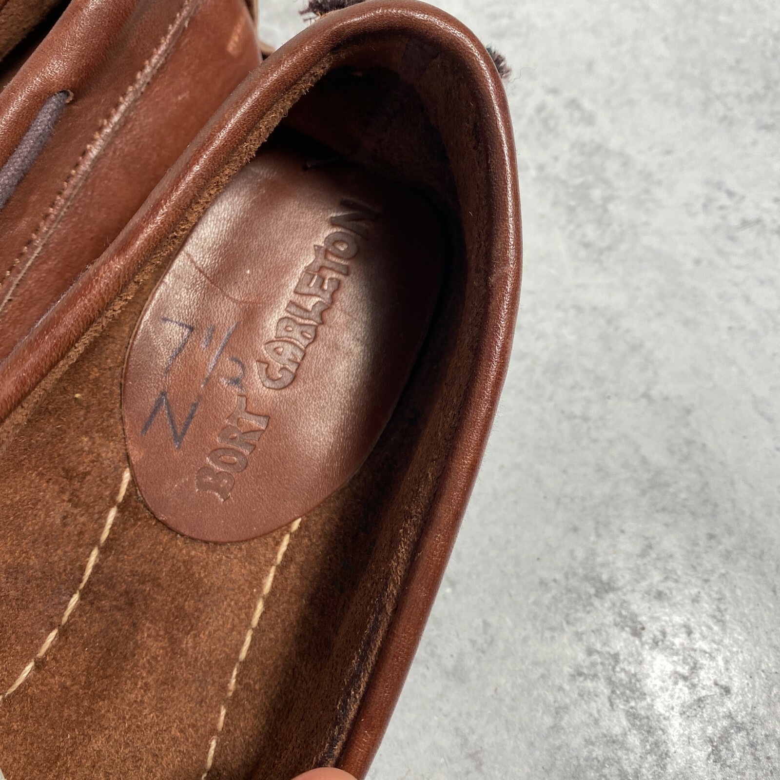 VTG 1970s BORT CARLETON Brown Leather Gum Sole Moccasins Loafers Shoes ...