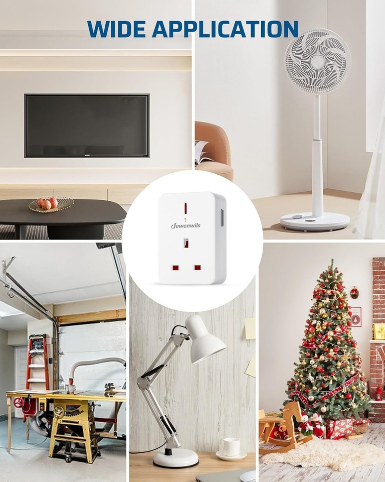 DEWENWILS Remote Control Plug Socket, 13A/3120W Heavy Duty Wireless ...