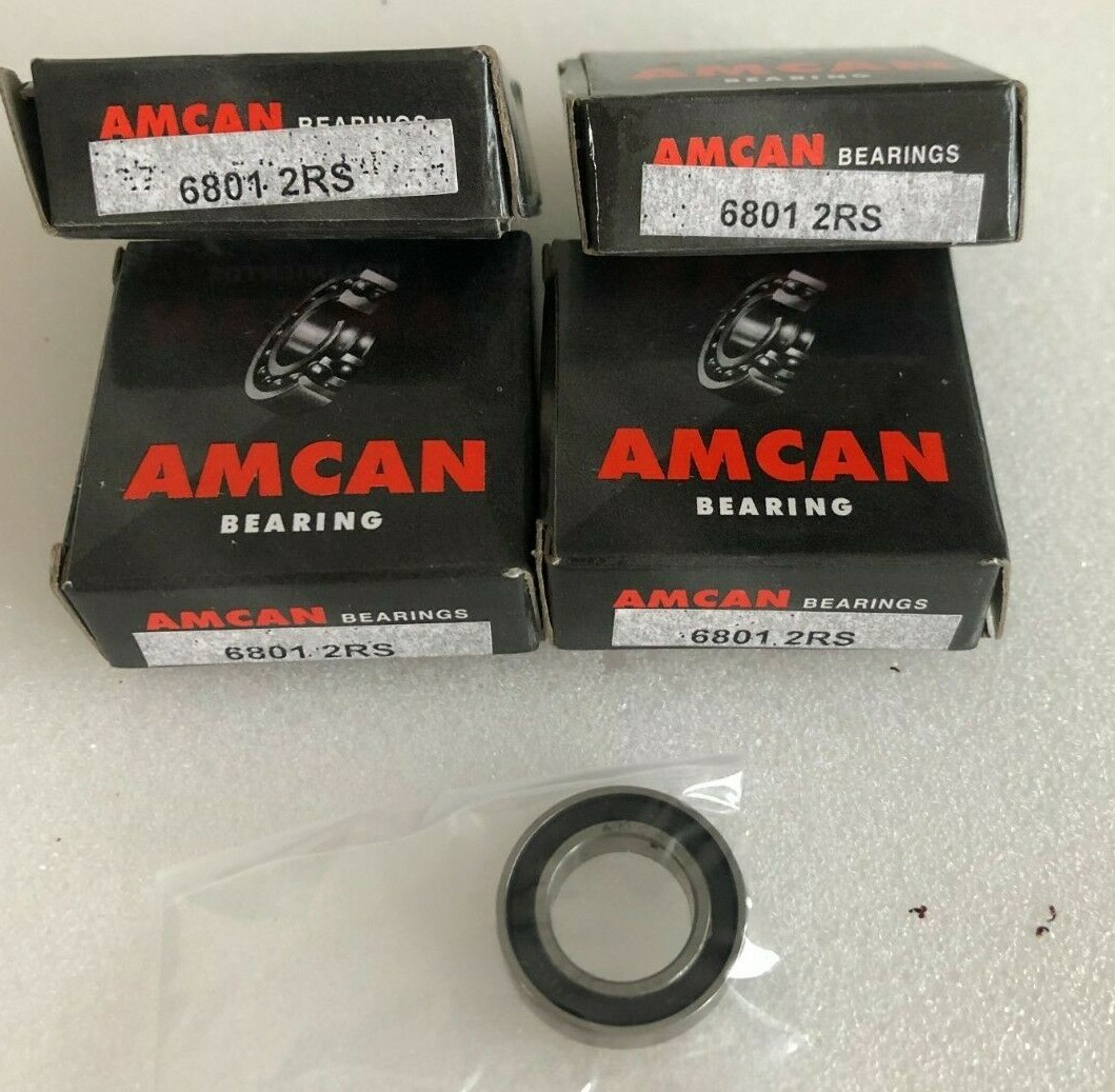 AMCAN 6801- 2RS Sealed Ball Bearings 12x21x5 - 4 New in Factory Box | eBay