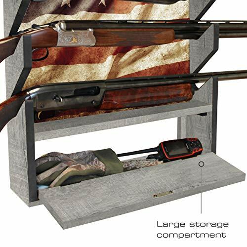 Rush Creek Wood Wall Rack Cabinet 4 Rifle Gun Shotgun Display Bar Ammo ...
