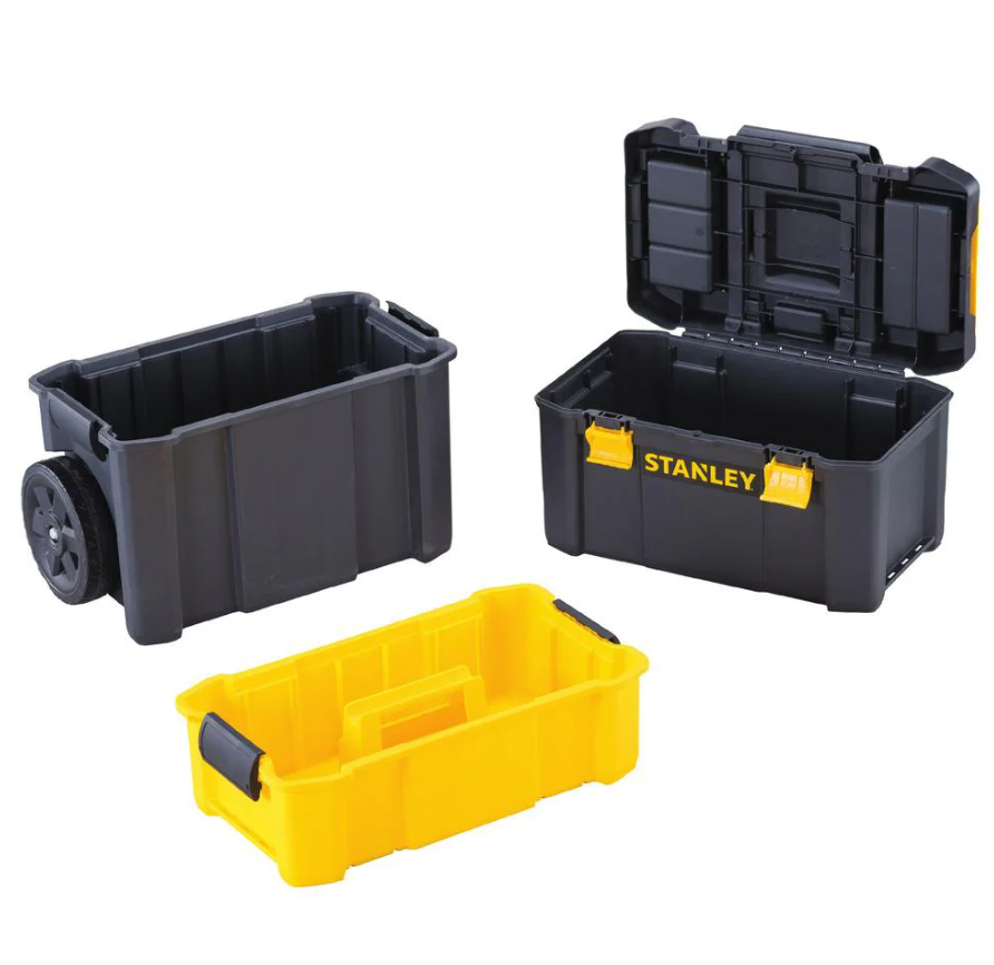 19 in. Plastic Detachable Mobile Tool Box, 3 in 1 Portable Large ...