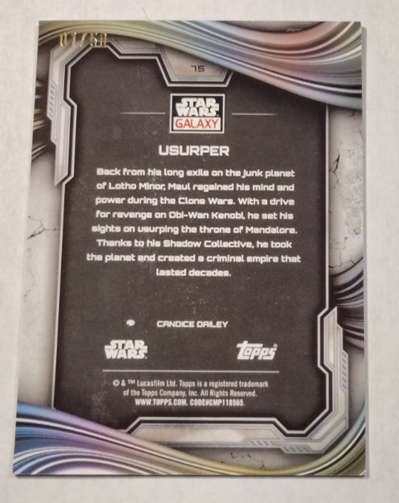 2025 Topps Star Wars Chrome Galaxy #75 Darth Maul "Usurper" Mojo ...