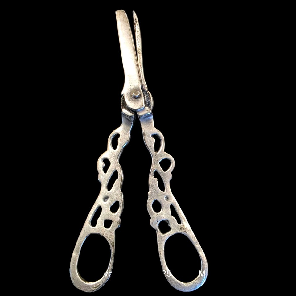 Vintage Ornate Silver Plate Grape Scissors Shears Floral Scroll Design ...