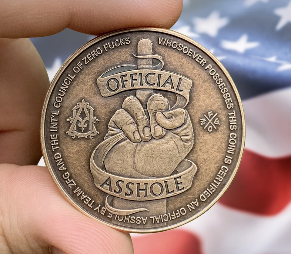 "Official A**hole" Coin, Collectible Challenge Joke Coin, Color Bronze ...