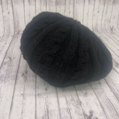 Aris Hat Cap Beanie Cable Thick Knit Black One Size | eBay