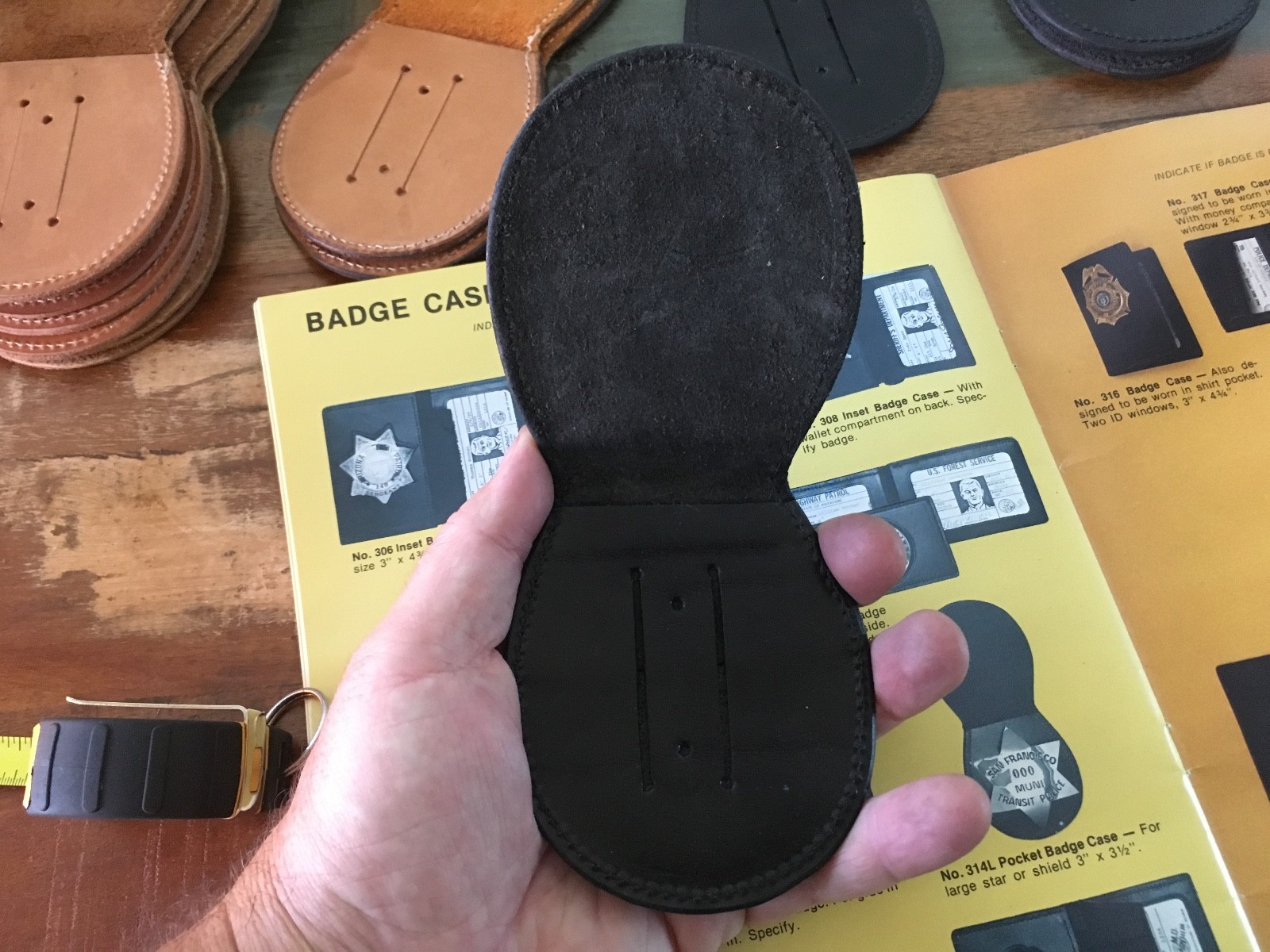 Vintage Tex Shoemaker Leather Pocket Badge Holder Police Fire EMS EMT ...