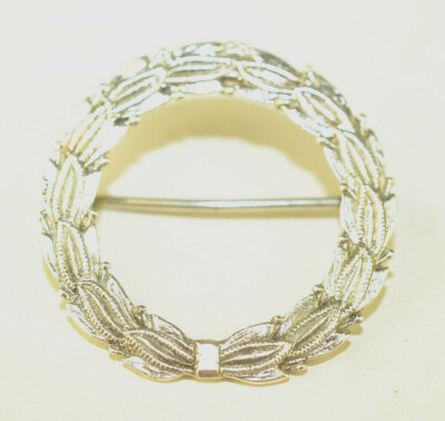 VINTAGE E.S. FEINSTEIN STERLING SILVER LAUREL LEAF WREATH CIRCLE PIN ...