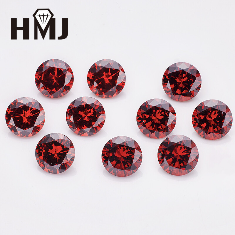 0.8~15mm 300pcs Garnet Red Loose Cubic Zirconia Round AAAAA CZ Stone ...