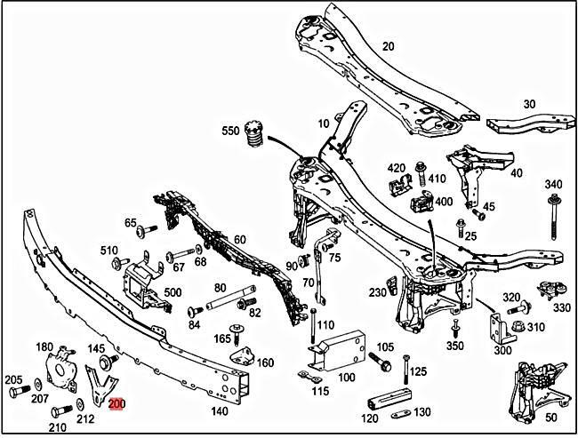 Genuine Mercedes-Benz Radiator Support Strut 2536200700 / 253-620-07-00 ...
