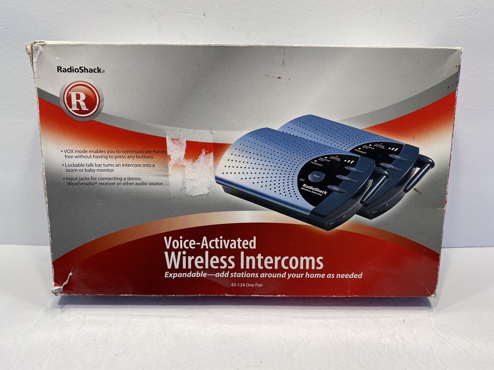Radio Shack 43-124 Wireless Voice-Activated Intercom System 900MHz ...