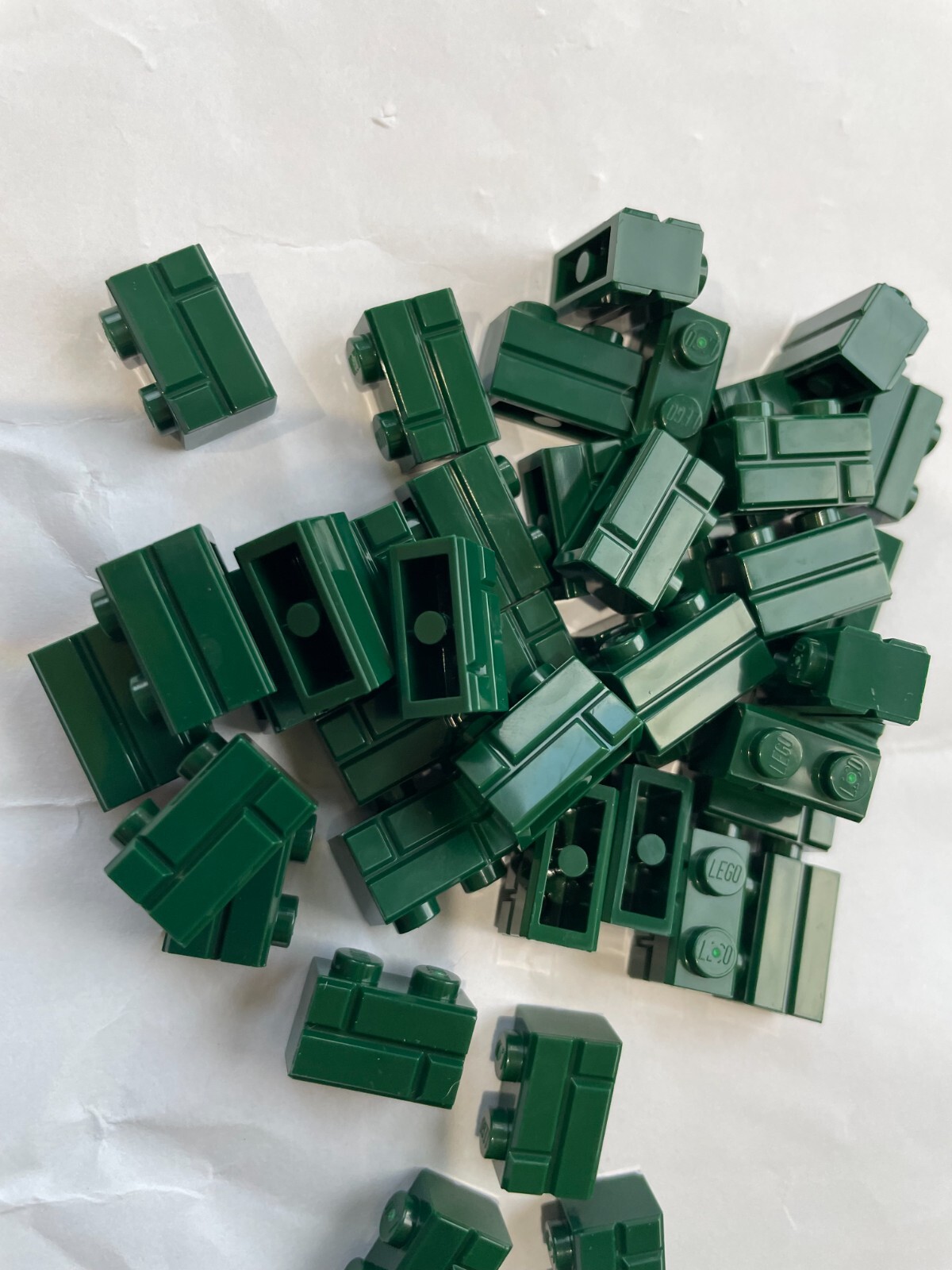 LEGO- NEW #98283-DARK GREEN- 1 x 2 MASONRY BRICKS- 20 PIECES | eBay