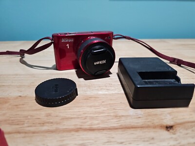 Nikon 1 J1 Digital Camera RED- 10-30mm Lens, Battery Charger and Strap ...