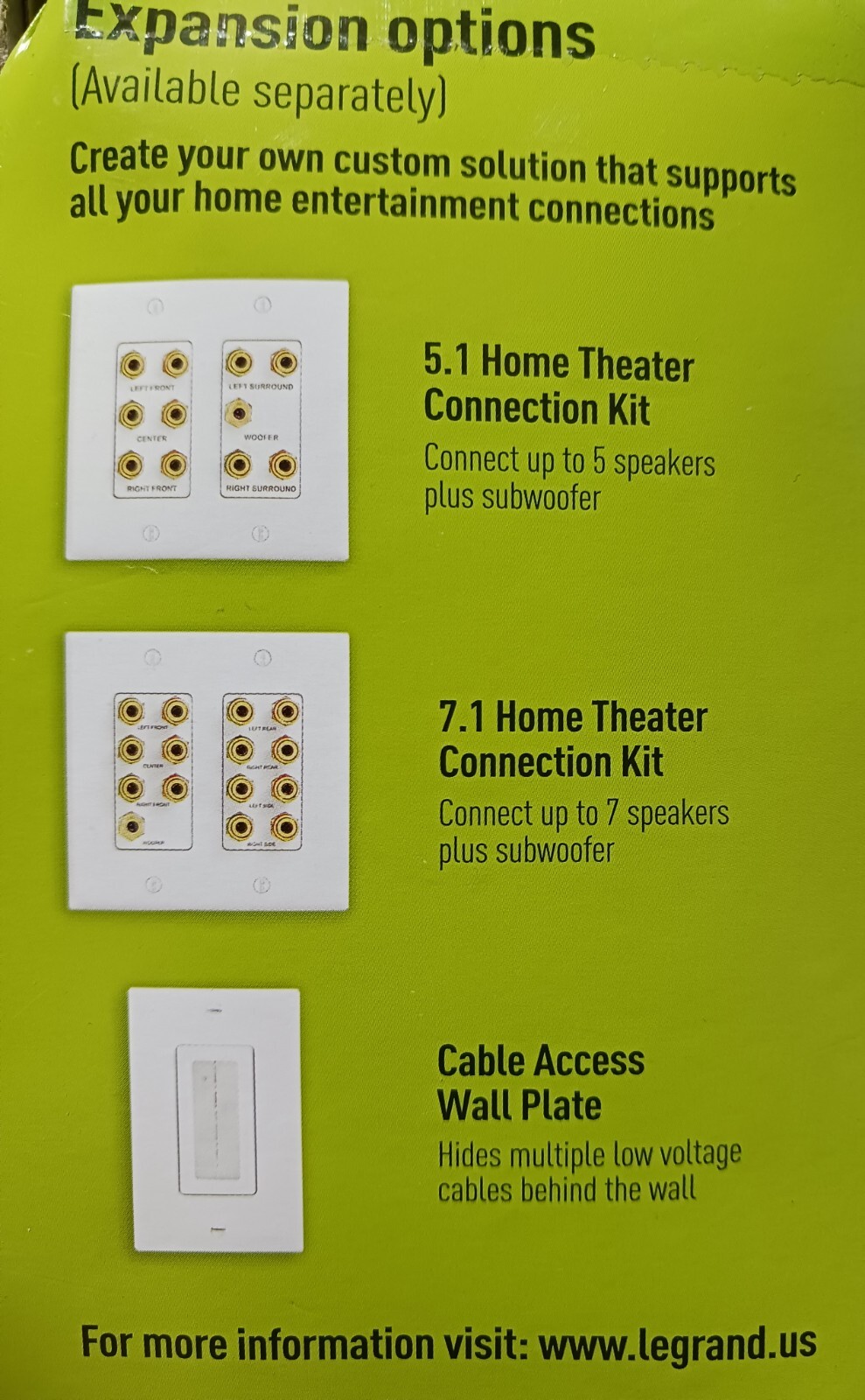 Legrand OnQ In-Wall TV Connection Recessed Power Kit - Hides Cables ...