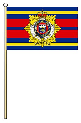ROYAL LOGISTICS CORPS BRITISH MILITARY HAND WAVING FLAG 9"X6" 22.5cm x ...