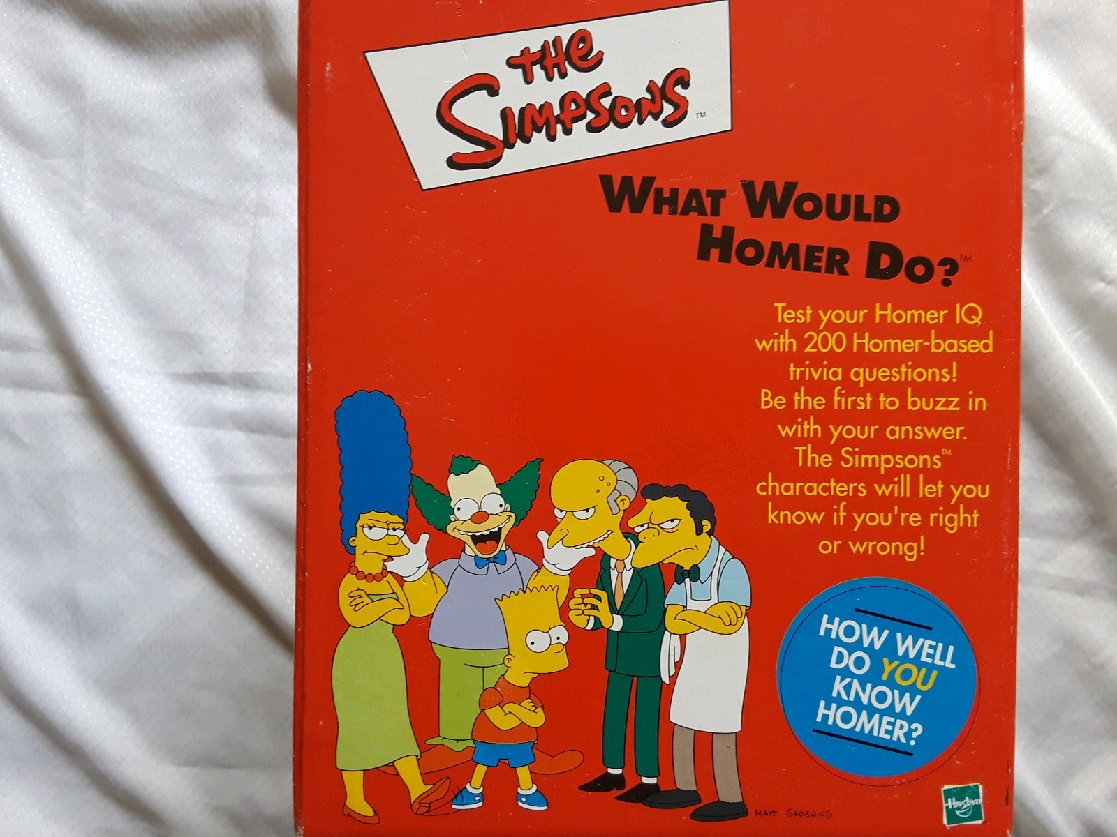 Simpsons "Tiger" What Would Homer Do Trivia Game 2002 | eBay